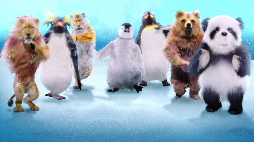 Panda Tiger Penguin Penguins Lion Stock Footage Video (100% Royalty ...