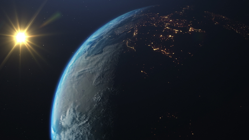 Rotating Planet Earth Real Tilt Axis Stock Footage Video (100% Royalty ...