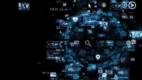 communication network concept gui graphical user Stock Footage Video ...