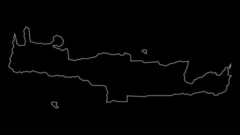 Crete Island Vector Map Line Contour Stock Vector (Royalty Free) 224564908