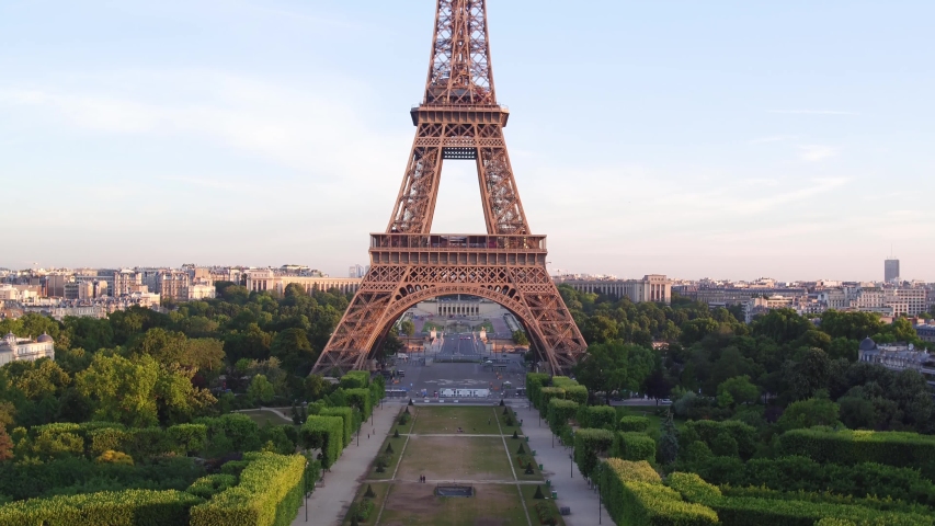 World Famous Eiffel Tower, Sunset Light, Iron Structure Symbol of Paris ...