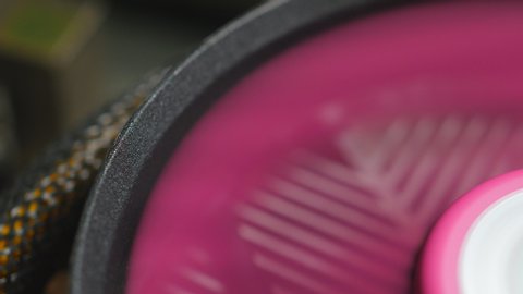 Pink Processor Cooler On Motherboard Spinning Stock Footage Video (100% ...