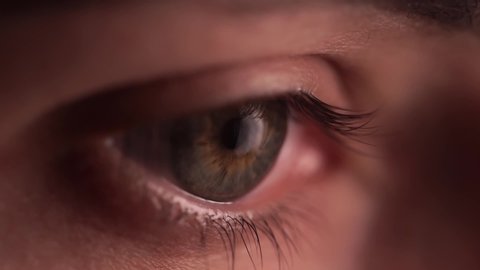 close-up brown eye blinking slow motion Stock Footage Video (100% ...