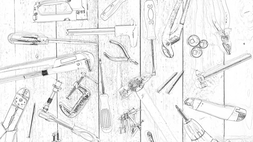 animation builder worker's tools forms place Stock Footage Video (100% ...