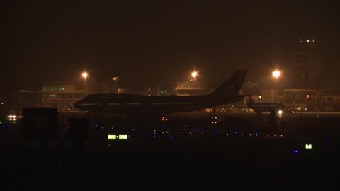 Airplanes Waiting Night Gimpo International Airport Stock Footage Video ...