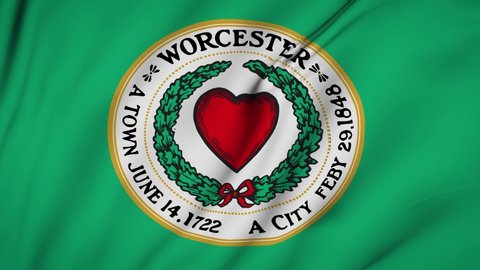Worcester City Massachusetts Flag Waving 3d Stock Footage Video (100% ...