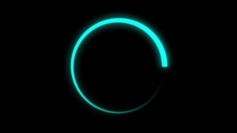 Spinning Blue Neon Circle Abstract Neon Stock Footage Video (100% ...