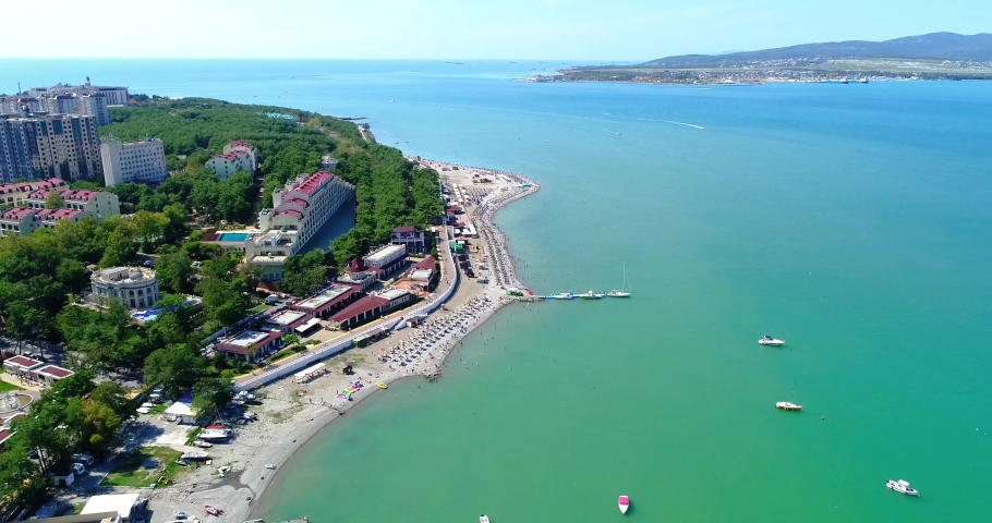 The Resorts of Gelendzhik. Flying Stock Footage Video (100% Royalty ...