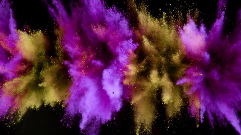 Colorful Powder Exploding On Black Background Stock Footage Video (100% ...