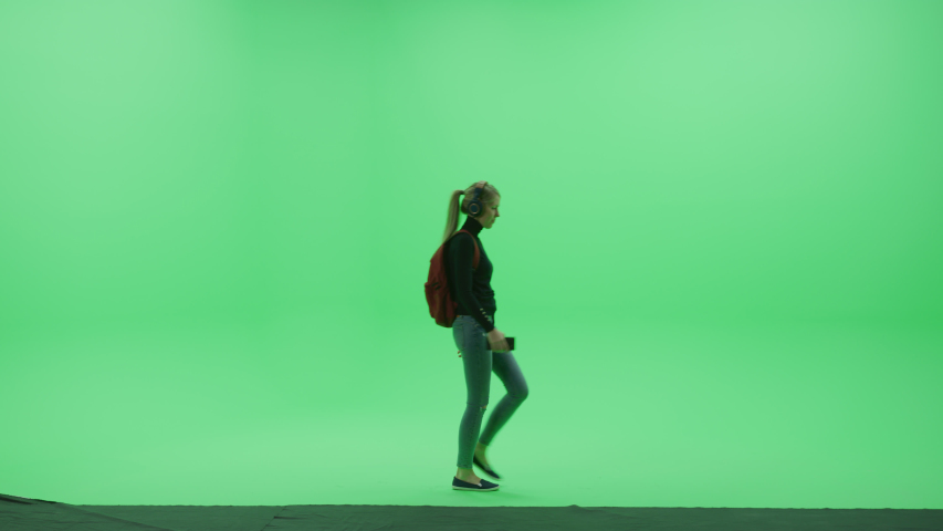 green screen studio beautiful young woman Stock Footage Video (100% ...