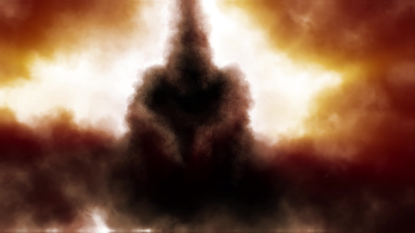 Scary Demonic Figure Fog Hellish Demon Stock Footage Video (100% ...