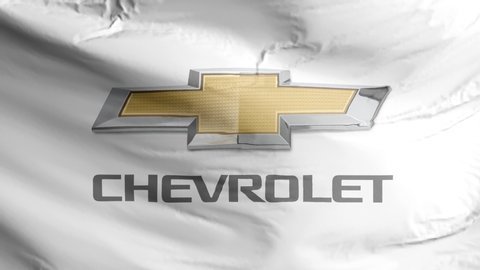 Chevrolet Car Logo Closeup Waving Auto Stock Footage Video (100% ...