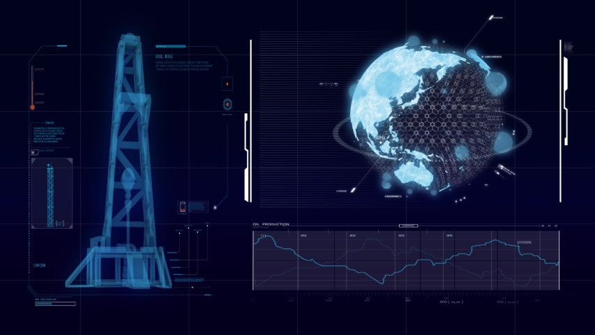 futuristic oil production animation rotating globe Stock Footage Video ...