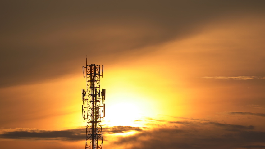 4K Communication,cell towersand radars on top of mountain timelapse.4K ...