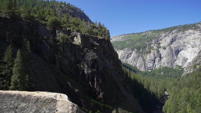 Looking from the Cliff at Yosemite National Park, California image ...