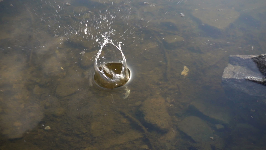 stone thrown slow motion surface lake Stock Footage Video (100% Royalty ...