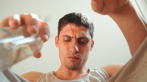 Young Guy Bruised Eye Alcoholic Intoxication Stock Footage Video (100% ...