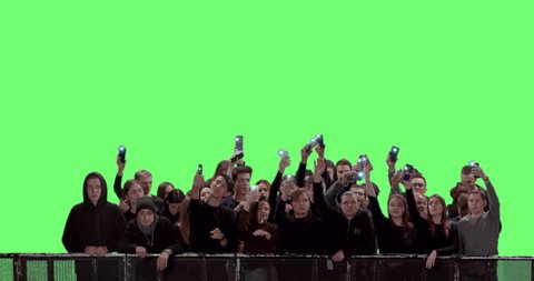 Green Screen Big Crowd People Having Stock Footage Video (100% Royalty ...