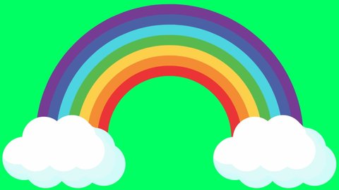 Animated Rainbow Appears Clouds Bright Vector Stock Footage Video (100% ...