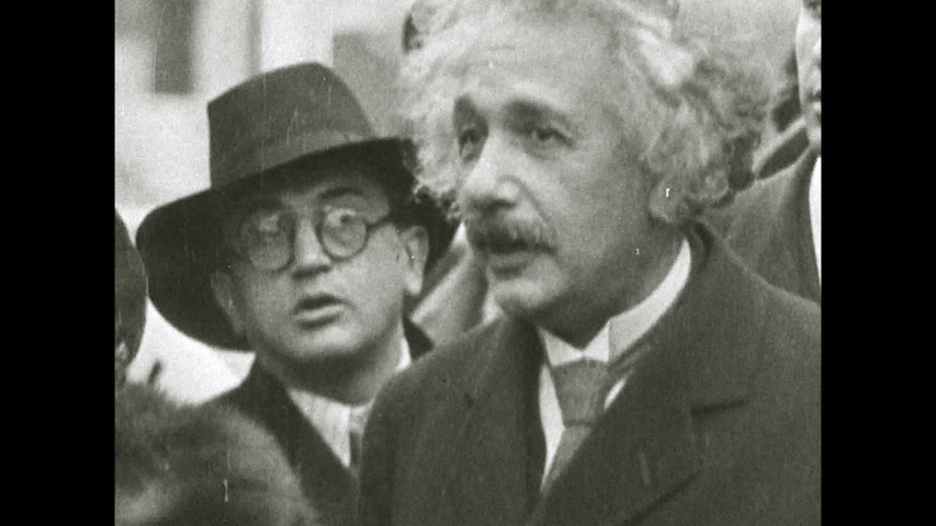 1960s albert einstein standing crowd press Stock Footage Video (100% ...