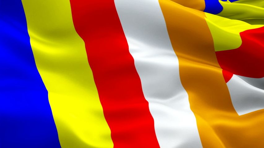 buddhism flag motion loop video waving Stock Footage Video (100% ...