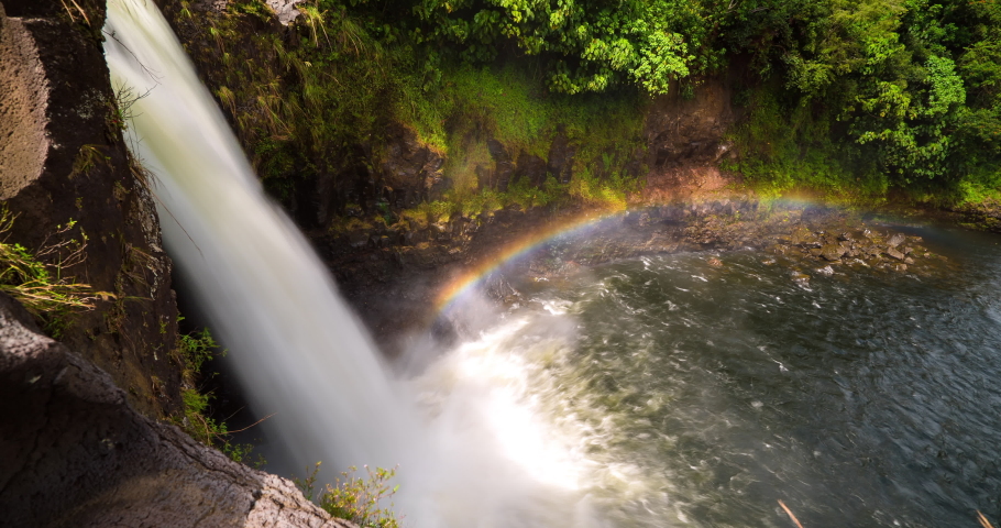 Waterfall and rainbow wide-angle image - Free stock photo - Public ...