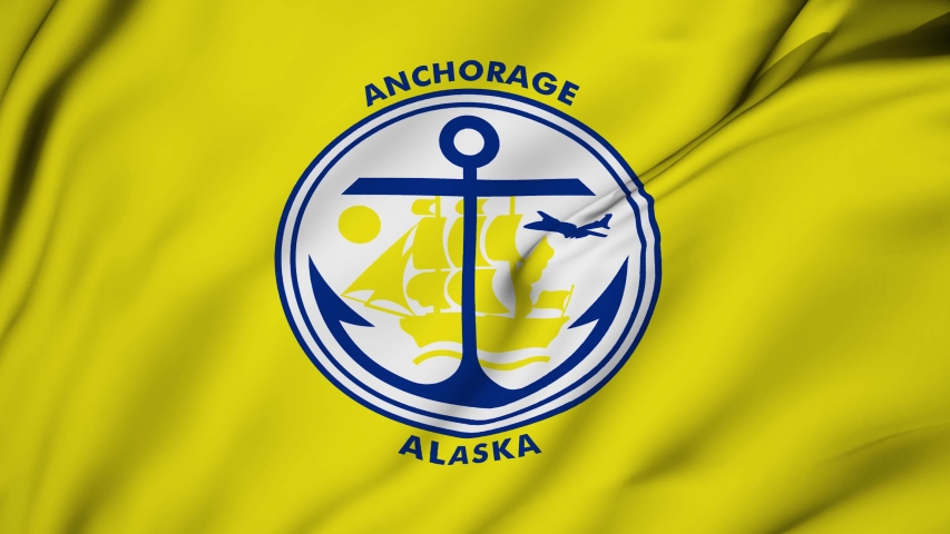 Anchorage City of Alaska Flag Stock Footage Video (100% Royalty-free ...