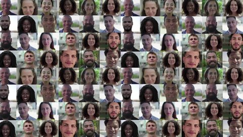 Diverse Crowd People Seamless Banner 100 Stock Vector (Royalty Free ...