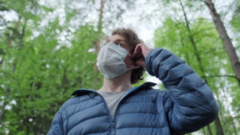 Breathing Without Mask Young Man Stands Stock Footage Video (100% ...