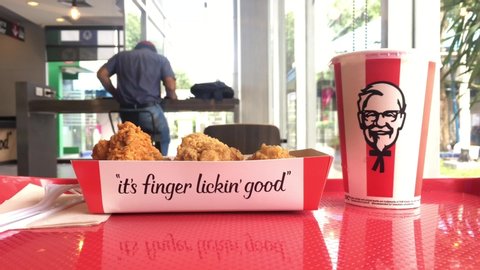 Finger Lickin Good Kfc Chicken Fried Stock Footage Video (100% Royalty ...