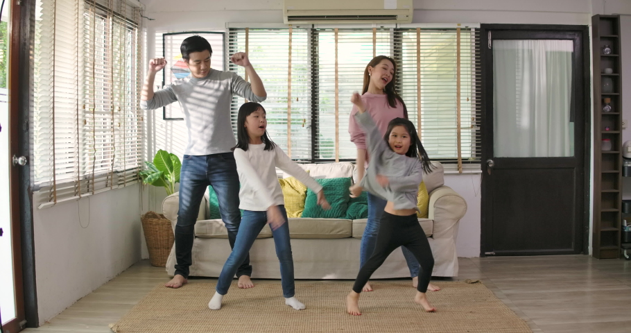 Happy Family Dancing with Kids Stock Footage Video (100% Royalty-free ...