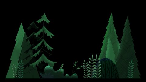 Seamless Loop Group Evergreen Trees Grass Stock Footage Video (100% ...