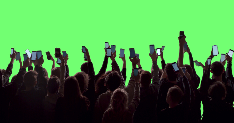 green screen back view huge crowd Stock Footage Video (100% Royalty ...