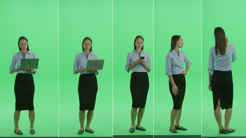 5-in-1 Green Screen Collage: Beautiful Arkivvideomateriale (100 % ...