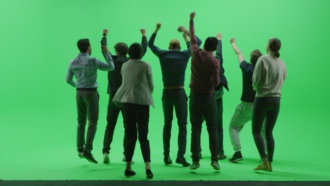 Green Screen Big Crowd People Having Stock Footage Video (100% Royalty ...