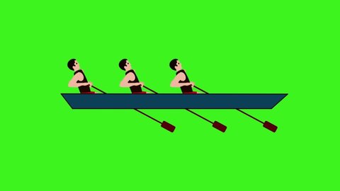 Rowing Team On Boat 2d Animation Stock Footage Video (100% Royalty-free ...