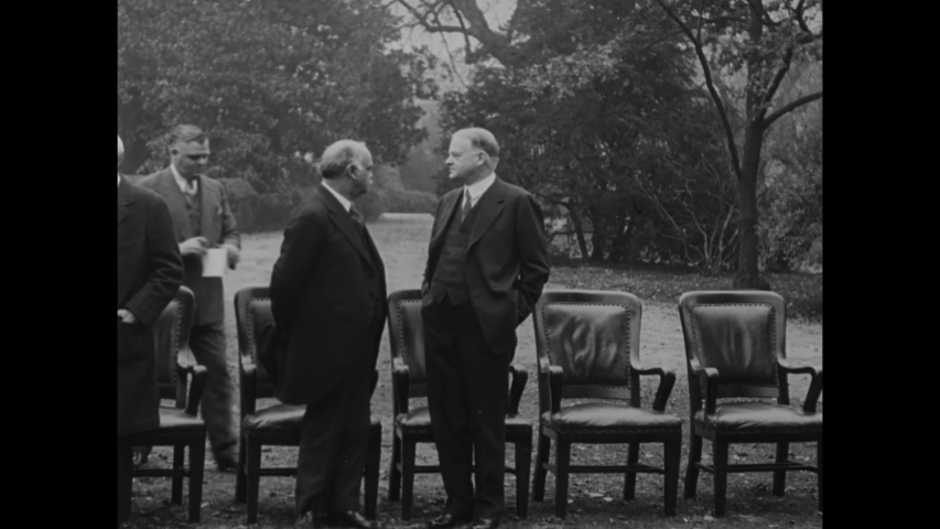 circa 1930 - president hoover poses Stock Footage Video (100% Royalty ...
