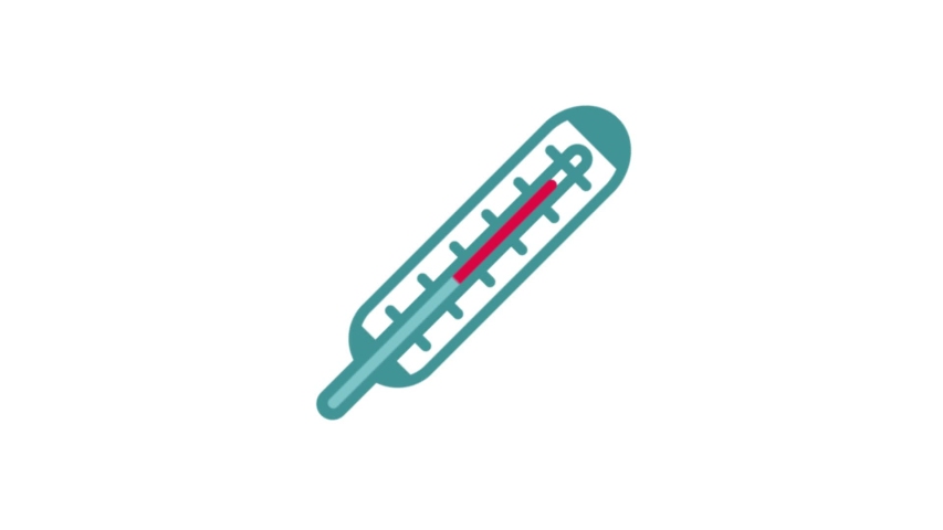 animation temperature measurement flat cartoon thermometer Stock ...