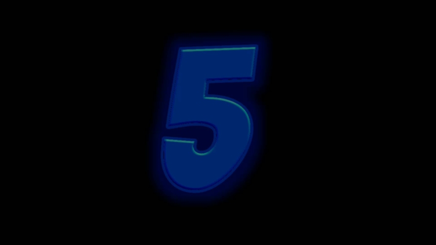 Number 5 Neon Bright Glowing Stock Footage Video (100% Royalty-free ...