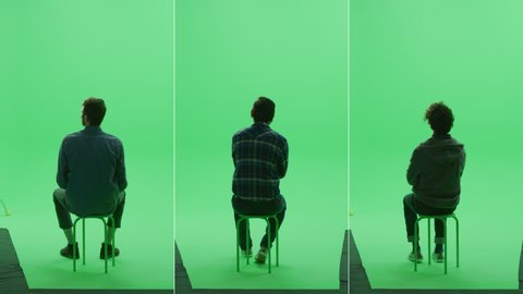 3in1 Green Screen Collage Three Handsome Stock Footage Video (100% ...