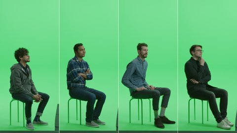 4in1 Green Screen Collage Four Portraits Stock Footage Video (100% ...