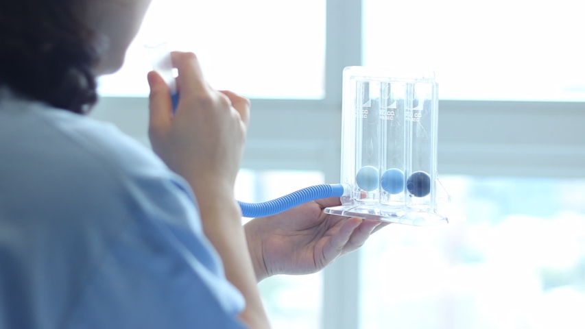 Incentive Spirometer Inhalation Exercise Pulmonary Alveoli Stock ...