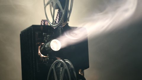 Vintage Film Projector Rolling Film Stock Footage Video (100% Royalty ...