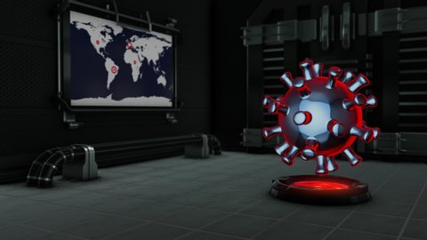3d Render Virus Model Animation Alert Stock Footage Video (100% Royalty ...