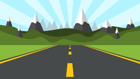 ride through cartoon highway seamless loop Stock Footage Video (100% ...