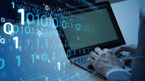 Digital Transformation Concept Binary Code Programming Stock Footage ...