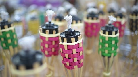 Traditional Bamboo Lamp Pelita Buluh Over Stock Footage Video (100% ...