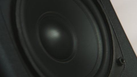 Close Moving Subwoofer Speaker Part Black Stock Footage Video (100% ...