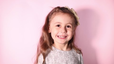 Small Girl Making Funny Expressive Grimace Stock Footage Video (100% ...