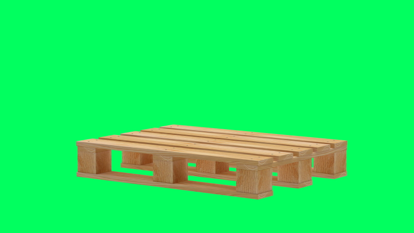 3d animation one empty wooden pallet Arkivvideomateriale (100 % ...